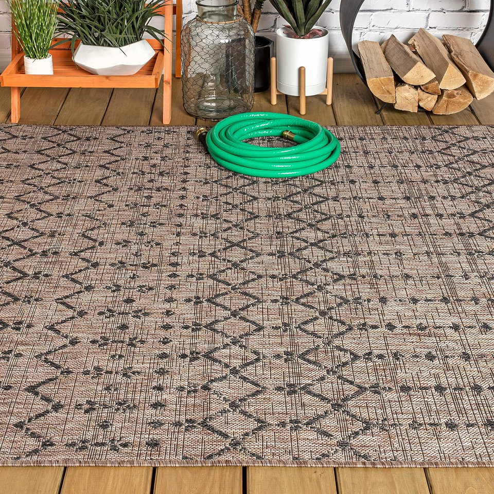 JONATHAN Y Moroccan Geometric Indoor Outdoor Area Rug 8X10 Natural ...