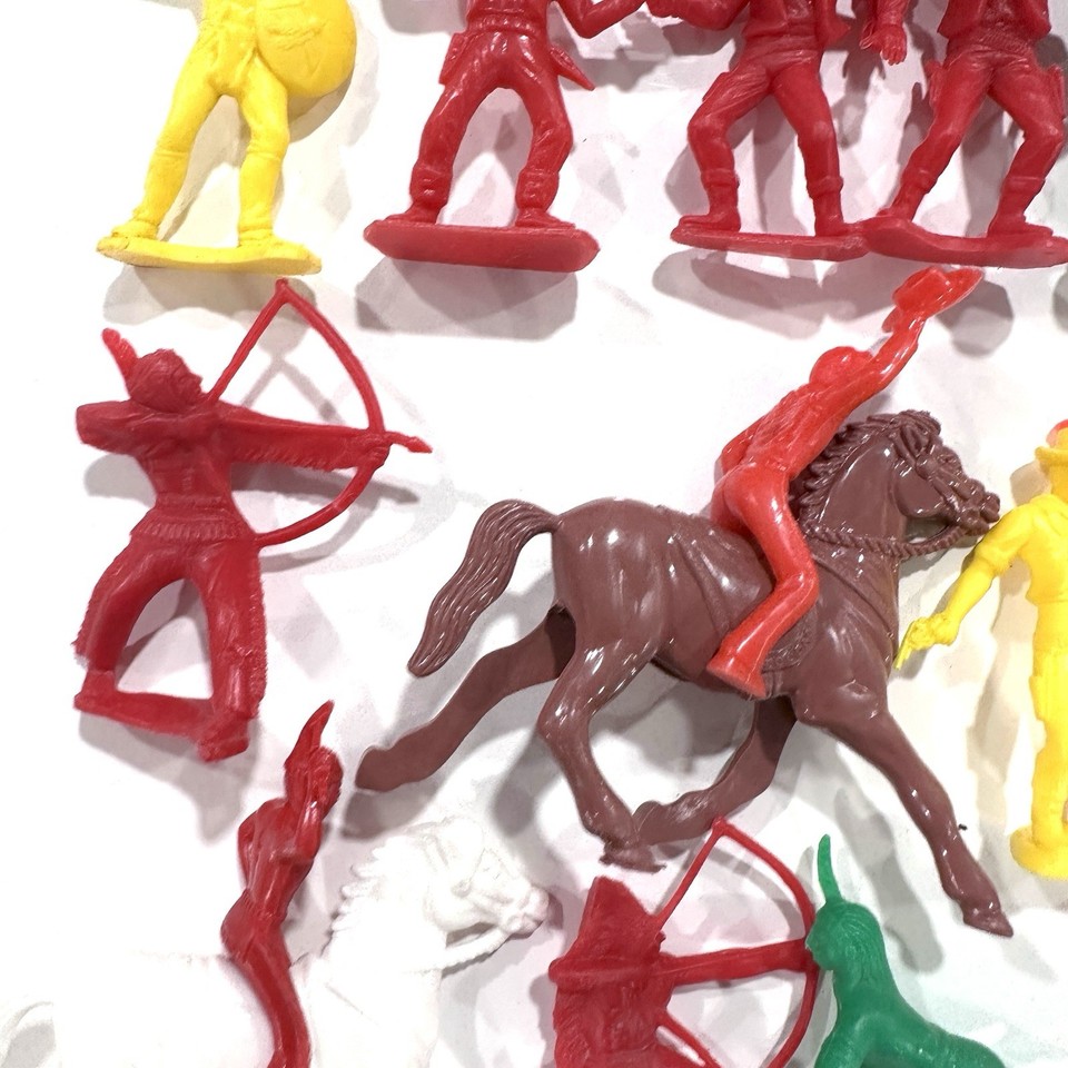 Tim Mee Vintage Western Cowboys & Indians Native American Warriors Toy ...