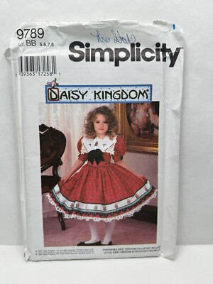 Simplicity 9789 Girls Daisy Kingdom Dress Border Print Pattern 5-8 ...