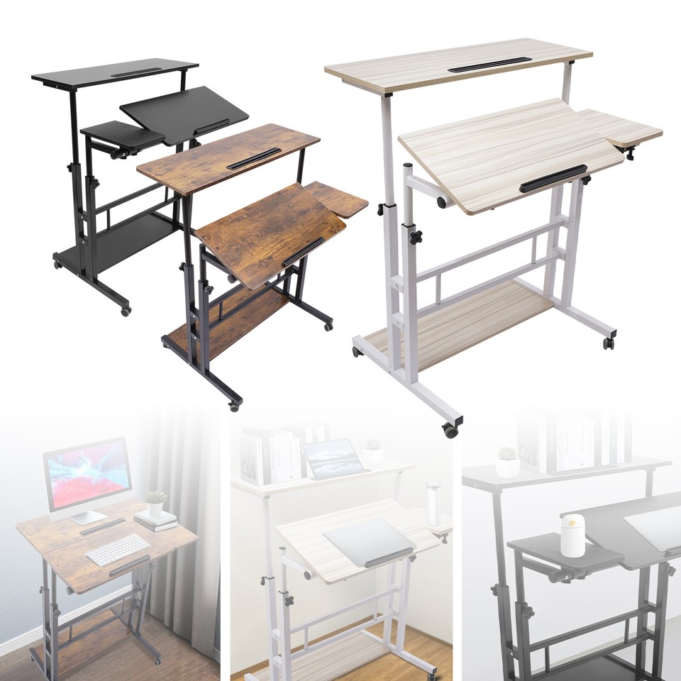 Mobile Standing Desk Adjustable Stand Up Laptop Desk Workstation for ...