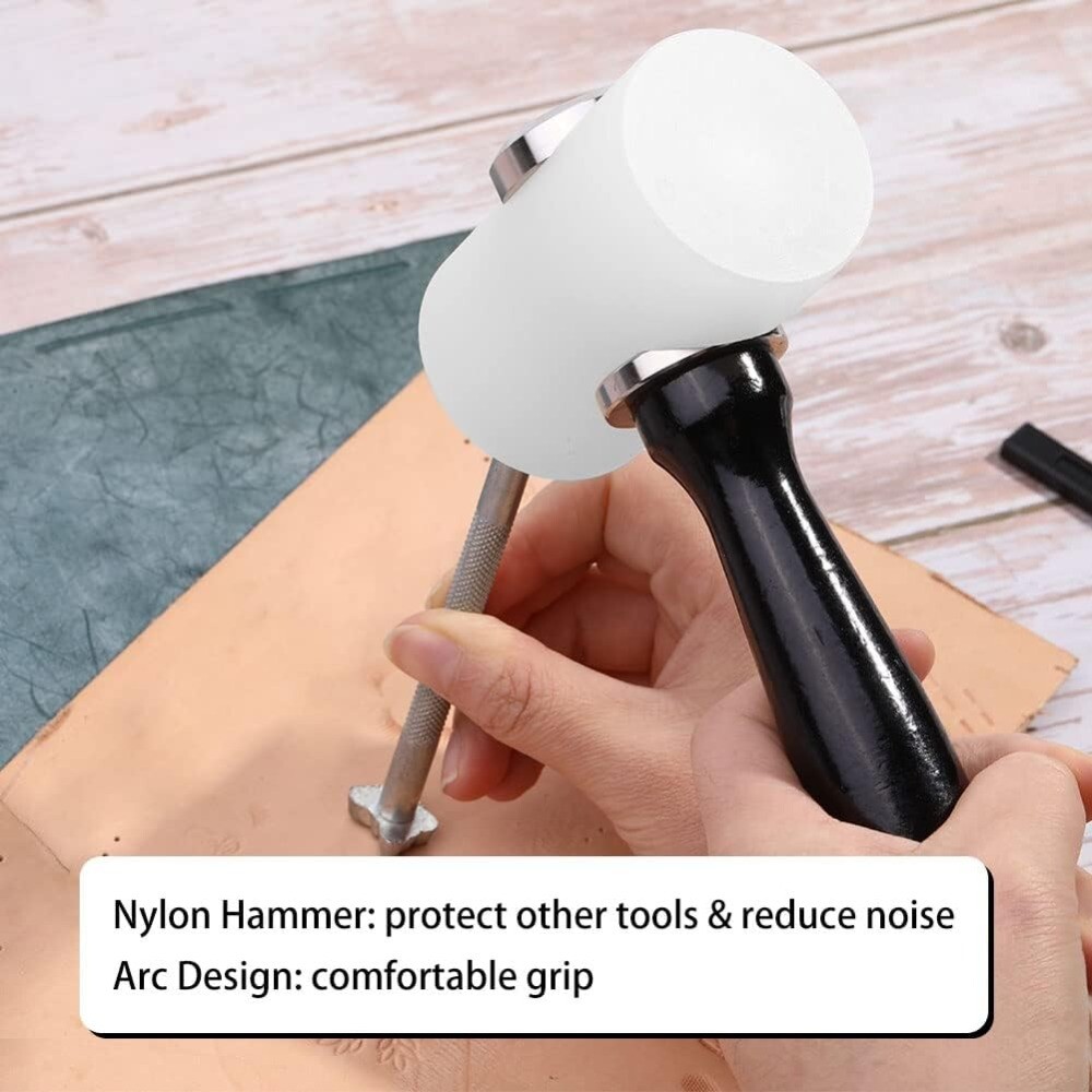 Nylon Head Handmade Leather Art Printed Leather Needle Chisel Punching ...