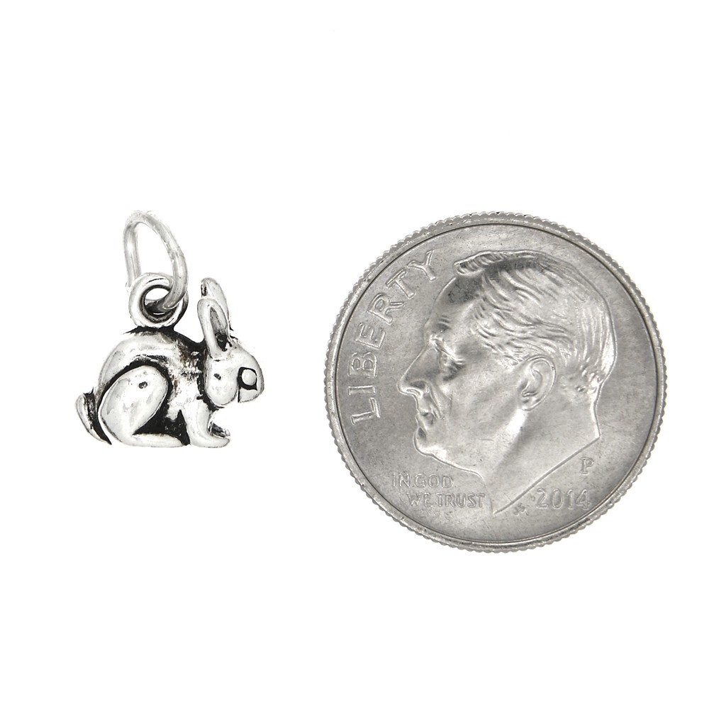Sterling Silver Small Bunny Rabbit Charm or Pendant | eBay