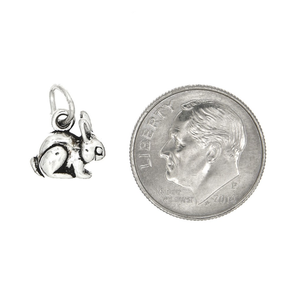 Sterling Silver Small Bunny Rabbit Charm or Pendant | eBay