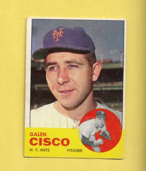 1963 Topps Galen Cisco #93 New York Mets VG+ FREE SHIPPING | eBay