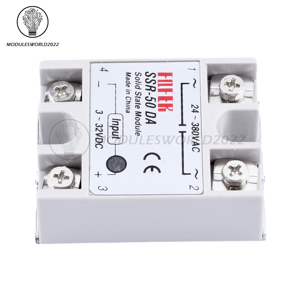 Mypin Ssr 24-380vac To 3-32vdc 50a/250v Ssr-50da Solid State Relay ...