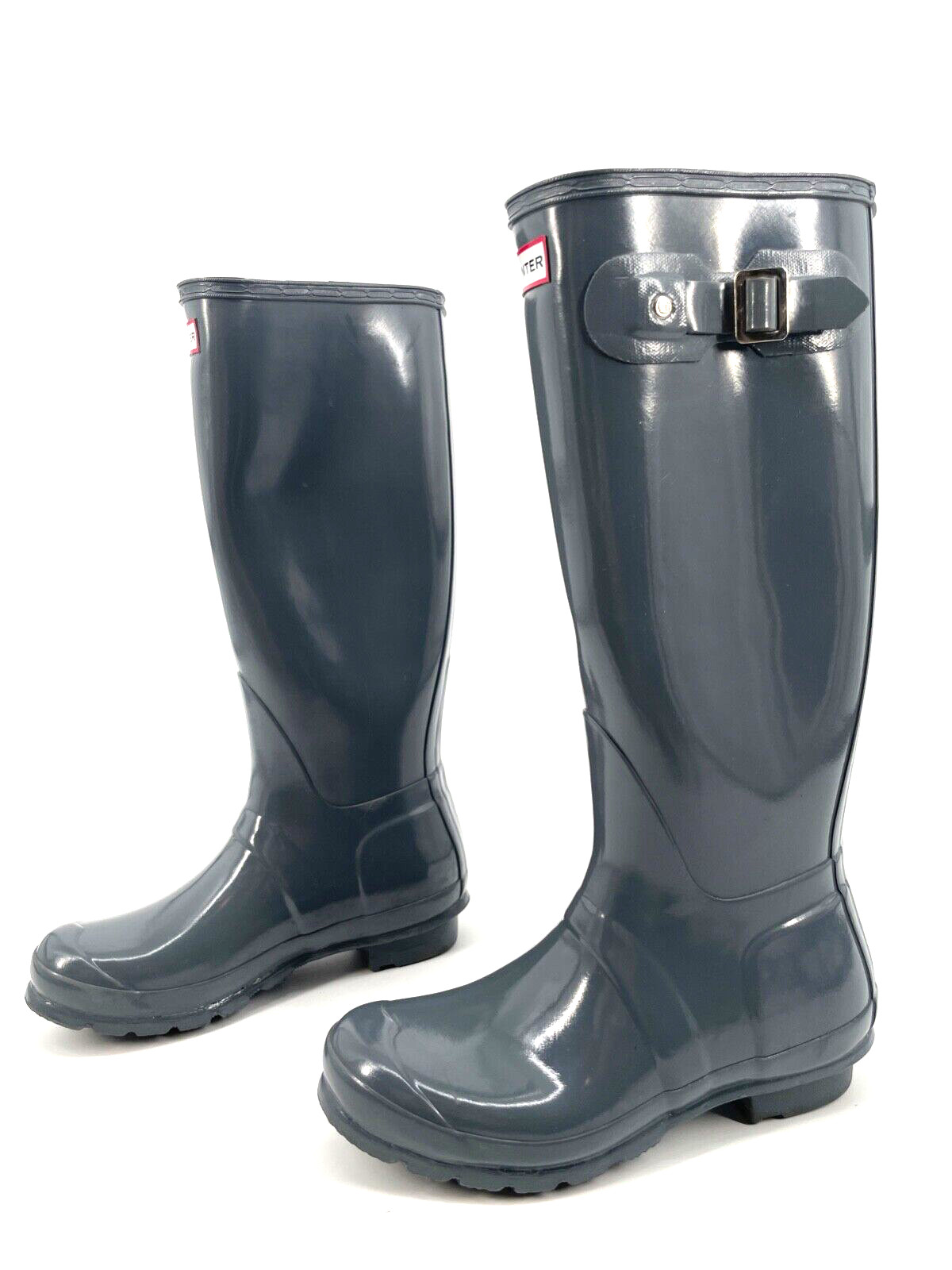 Hunter Women's 7 Grey Original Tour Gloss tall Rain B… - Gem