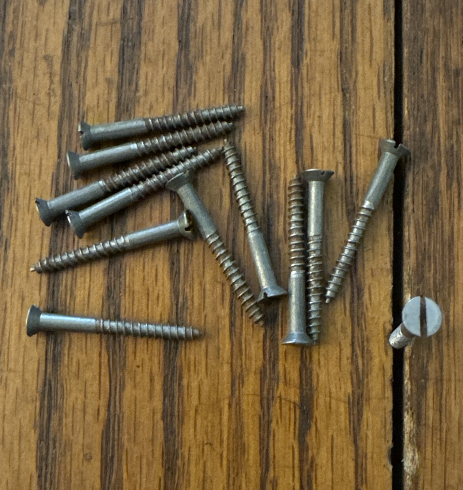 Antique Wood Screws # 3 X 1” Flat Head Slotted Steel American Old Store ...