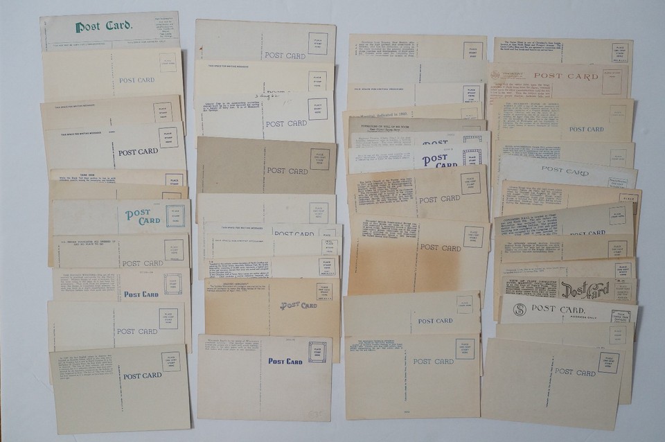 Vintage POSTCARDS Lot 50 Unused Standard Size USA 1907-1950 Old View ...