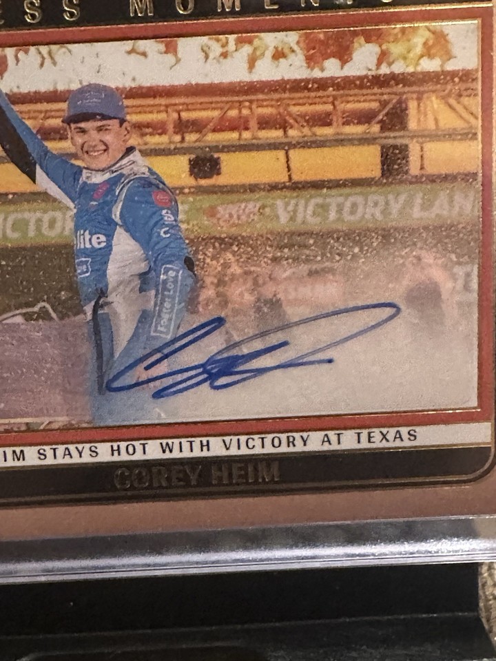 2025 Panini Turn Four Racing Corey Heim Autographed Card Gold Numbered ...