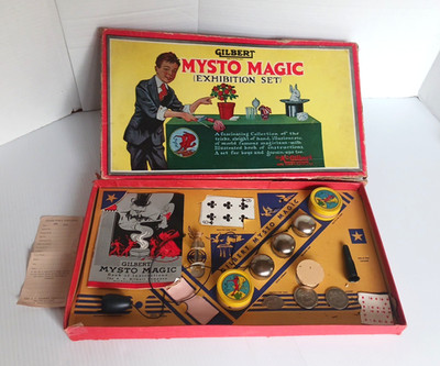 1938 Mysto Magic Exhibition Set No. 1 1/2 A.C Gilbert Magician ...