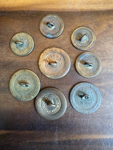 8 FANCY CROWN Backmarks Plain Face Early Gilt ANTIQUE BUTTONS 3/4”-1" | eBay