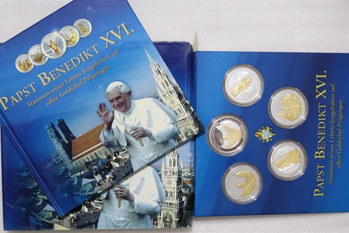 GERMANY POPE BENEDICT XVI GOLD & SILVER PLATED 40mm MEDALS CASED B48 CG39 | eBay