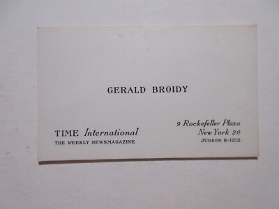 Vintage Business card - TIME magazine 9 Rockefeller Plaza | eBay
