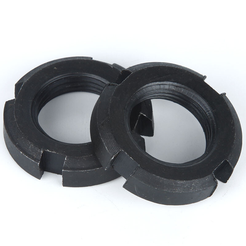 Round Slotted Nut M10 - M60 Black Zinc Locking Nuts Carbon Steel ...