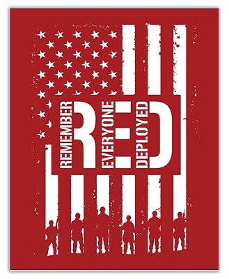 RED Patriotic US Military Quote Display Type Magnet Remember Everyone ...