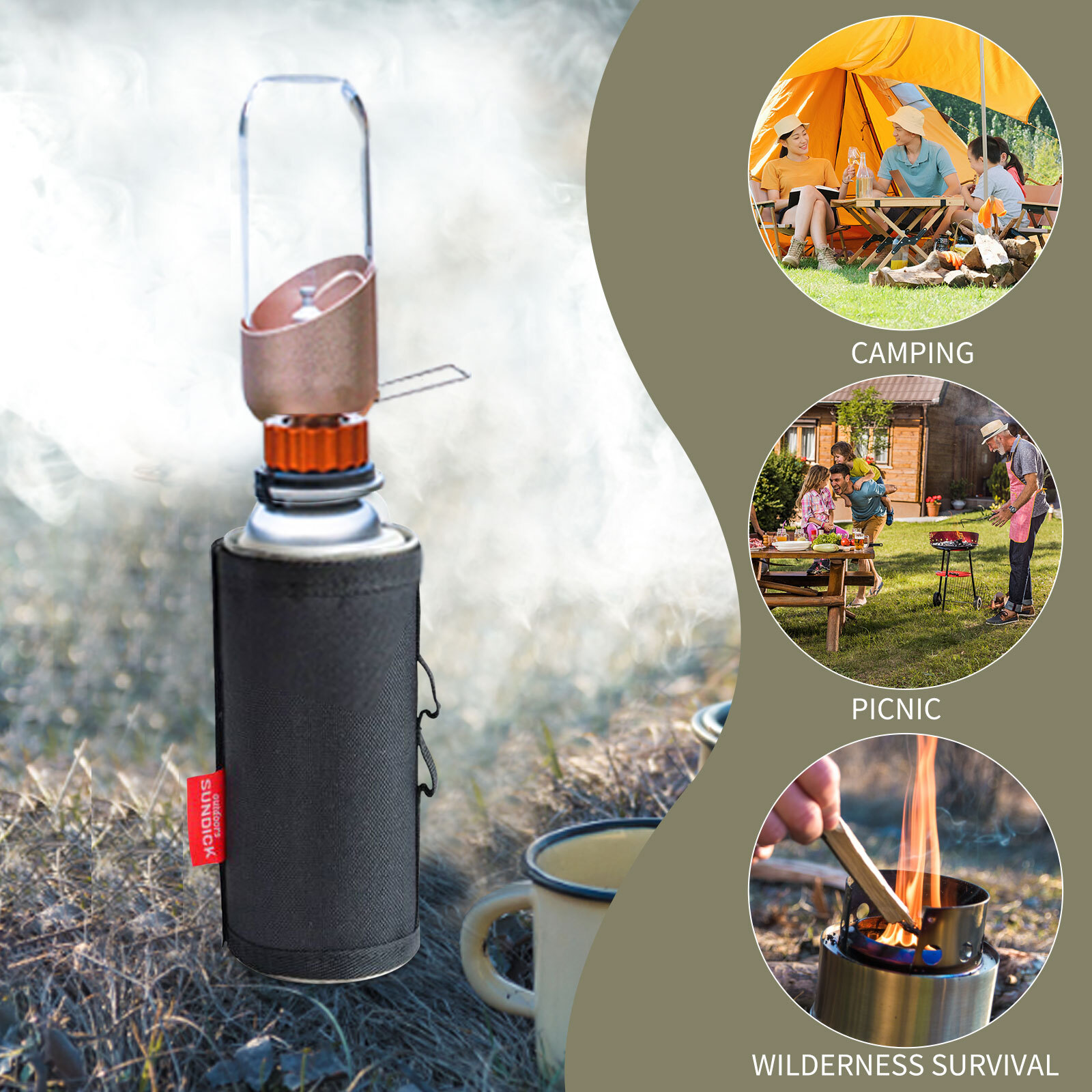 AU Long Gas Canister Cover Outdoor Camping Fuel Cylinder Tank Case ...