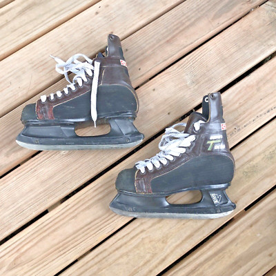 *Vintage* CCM Super Tacks Hockey Skates Sz 8.5 USM Blk/Brn Prolite II ...