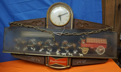 Vintage Budweiser World's Champion Hanging Clydesdale Team Wall Clock ...