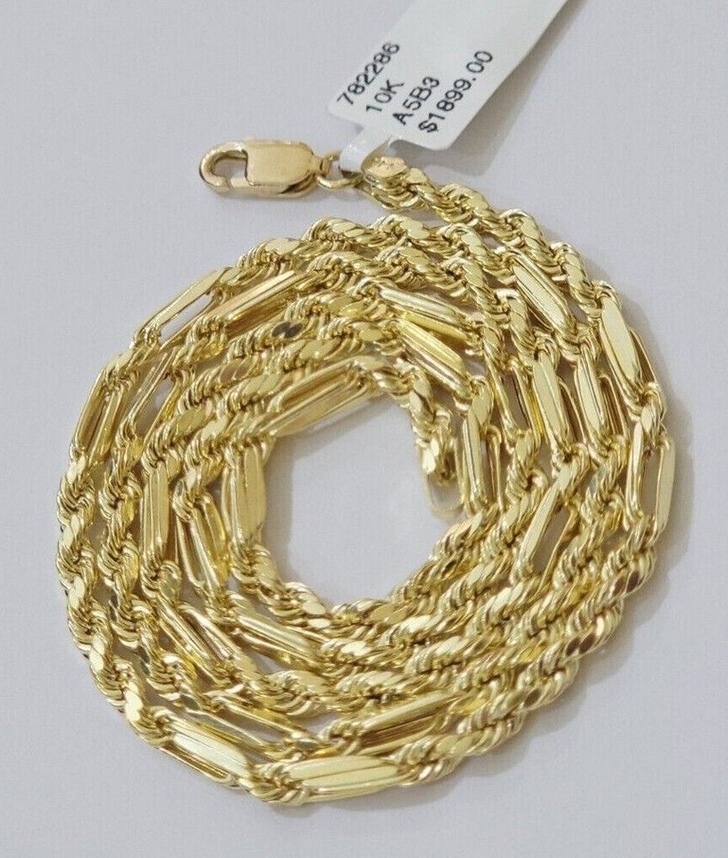 Real 10k Yellow Gold Milano Rope Chain Necklace 18"-24"Inches 3mm 10kt ...