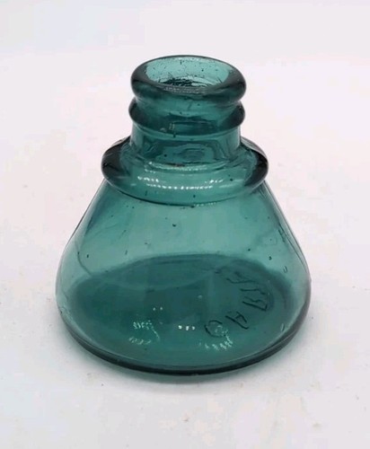 Antique Teal Carter Carter's Cone Ink Bottle Small Mouth Rare Misprint ...