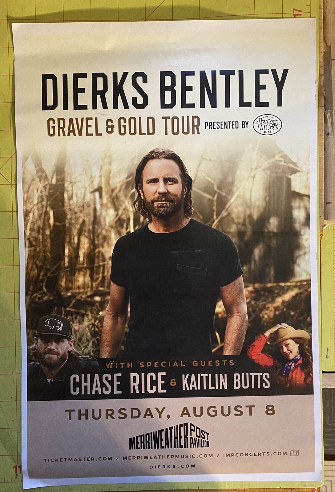 Dierks Bentley concert poster Rare Chase Rice Merriweather MD Venue New ...