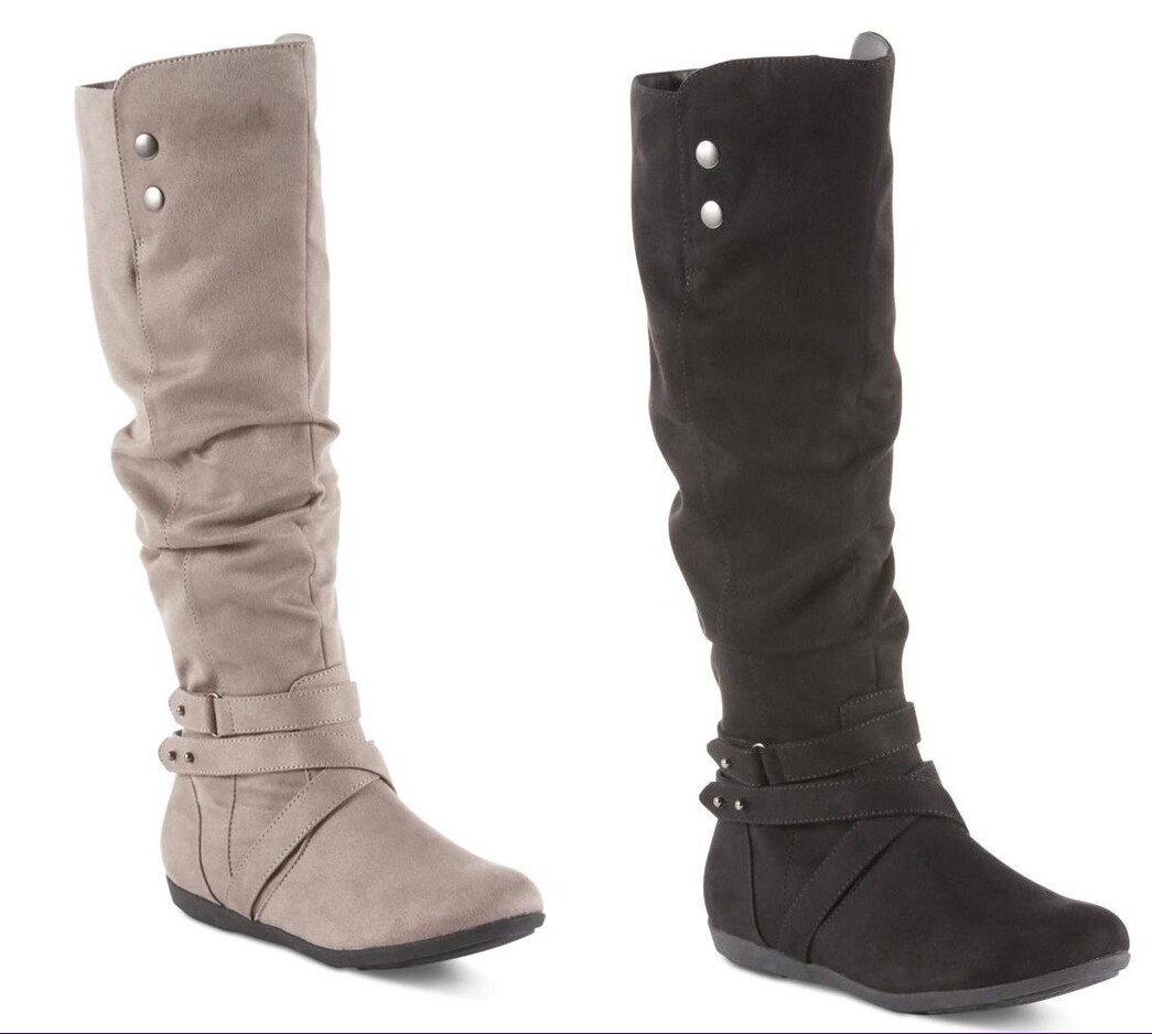 Basic Editions Women's Devan Knee-High Light scrunched Boot Black or ...