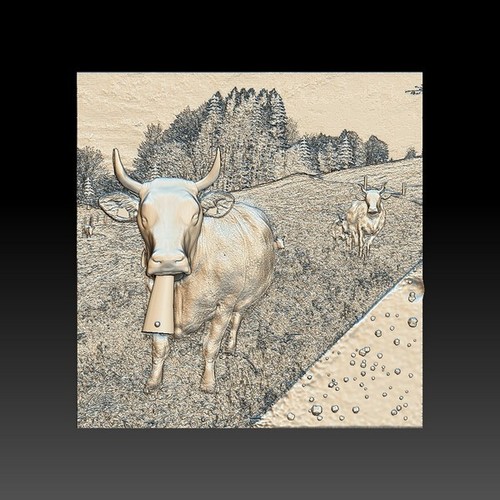 STL File Cows scene - Model for CNC Router Machine | eBay