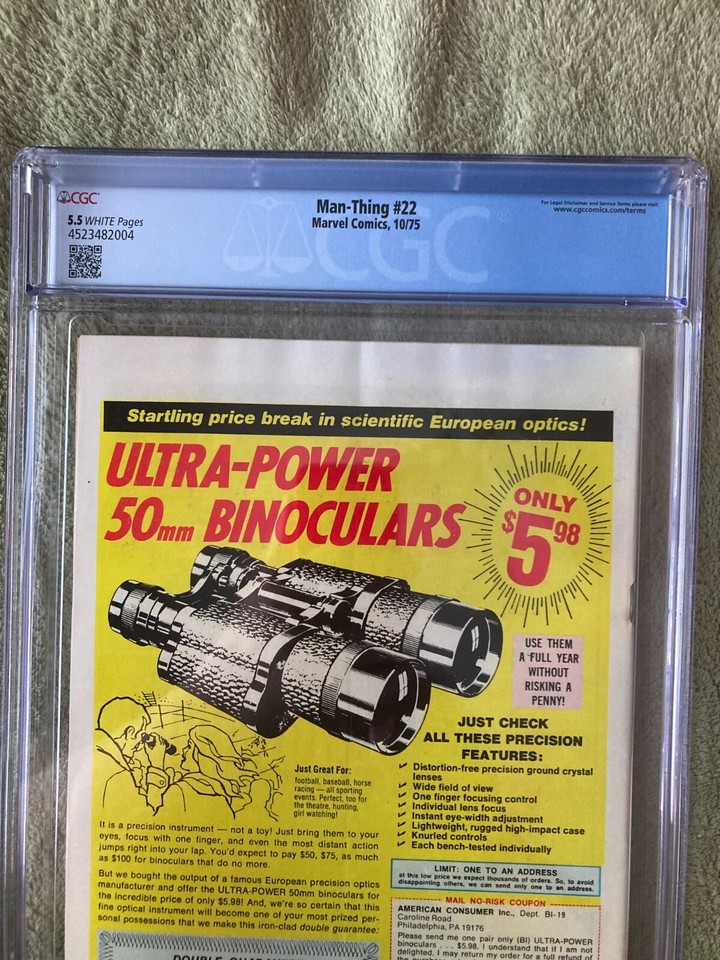 MAN-THING #22 (1975) CGC 5.5 WHITE PAGES!! GRADED Jan/25!! | eBay