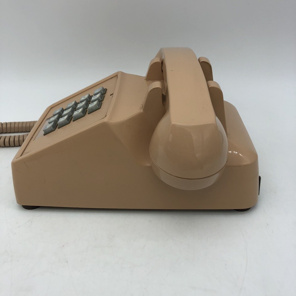 Vintage ITT Push Button Telephone Desk Phone Beige Peach Pink Retro | eBay