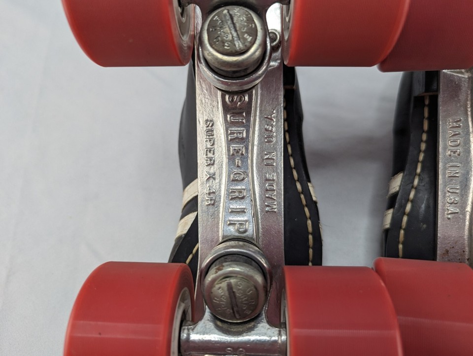 M6 Vintage Riedell USA Roller Skates Sure Grip + Labeda The Bite Jammer ...