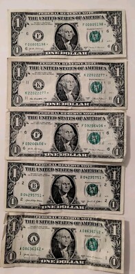 💲Cheap **STAR NOTES** Rare $1 Bills💲 (2013, 2017, 2021 Lot)⭐ [1 Low Run ...