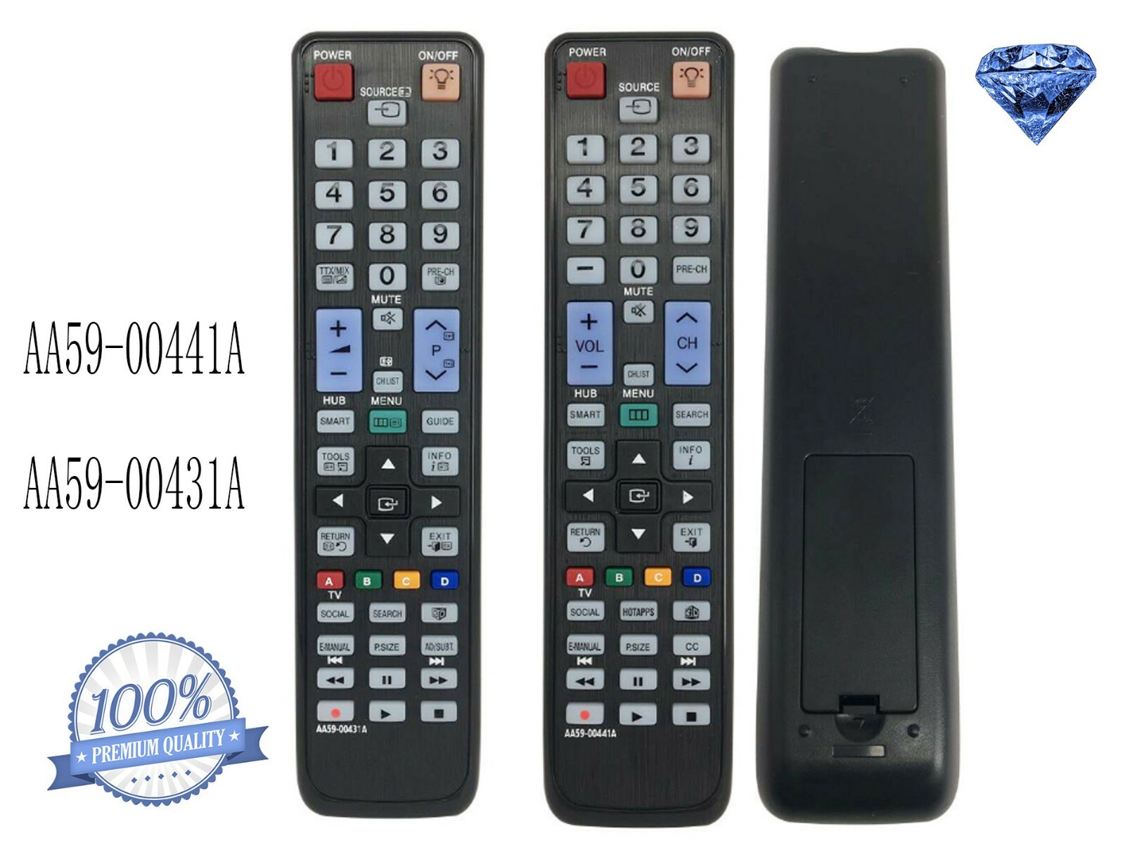 New AA59-00431A Replace Remote Control For Samsung TV AA59-00443A AA59 ...
