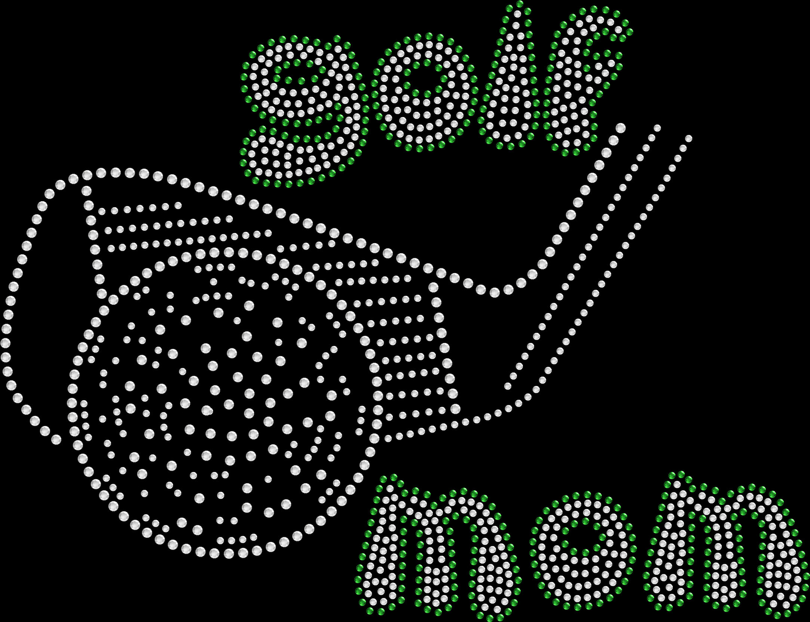 Rhinestone Bling Sparkle Iron On Transfer DIY Golf Mom Sparkle White ...