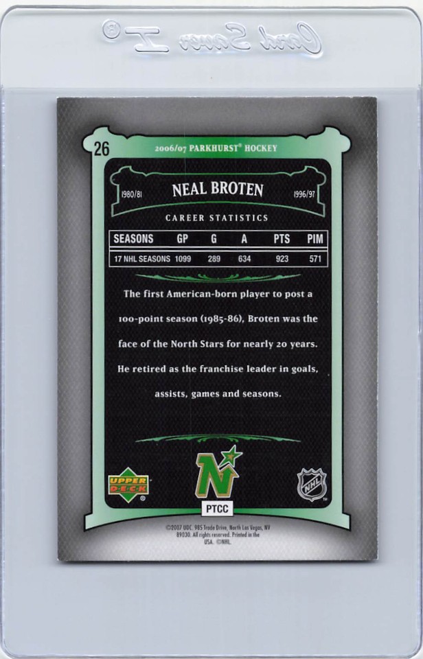 2006/07 Parkhurst #26 Neal Broten North Stars Signed Auto *J8091 | eBay