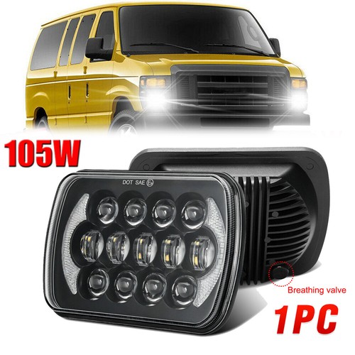 105W 5x7 7x6 inch LED Headlight Hi/Lo Beam Halo DRL For GMC Toyota ...