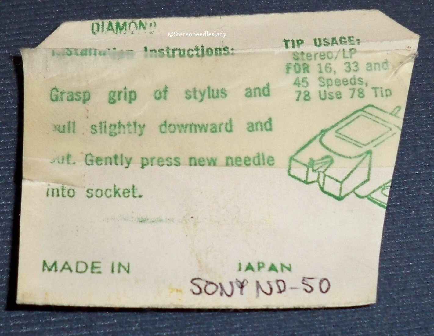 TURNTABLE STYLUS NEEDLE for Sony ND-50G ND50G VX50 VX-50 GOLDRING 706 ...