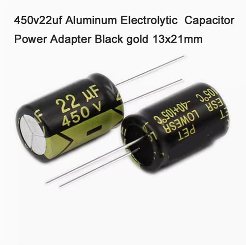 450v22uf Aluminum Electrolytic Capacitor Power Adapter Black gold ...