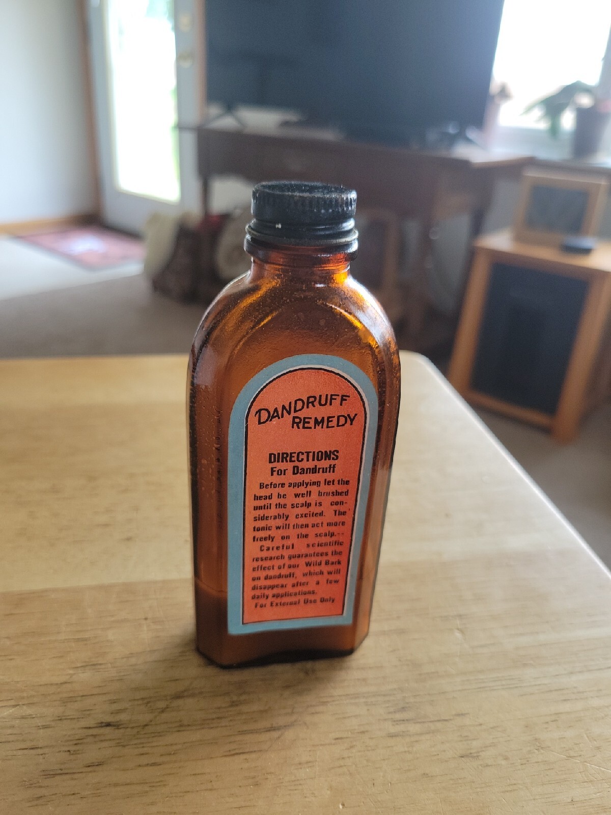 Antique Quack Medicine Amber Bottle/ Dandruff Remedy Vintage Apothecary ...