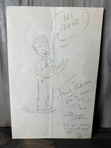 Stanley Link Tiny Tim Signed Autographed Sketch On Place Elegante Menu ...