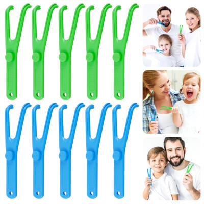 10Pcs Dental Floss Holder Y Shape Plastic Dental Floss Rack Reusable ...