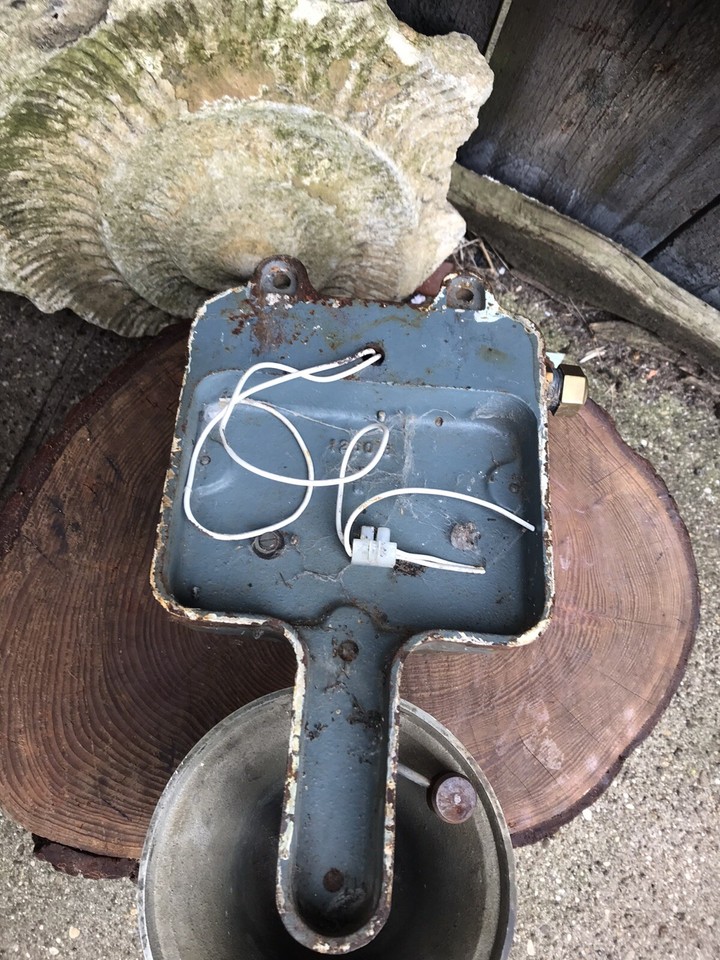 Vintage 1950's fire alarm bell chrome cast iron brass Associated Fire ...