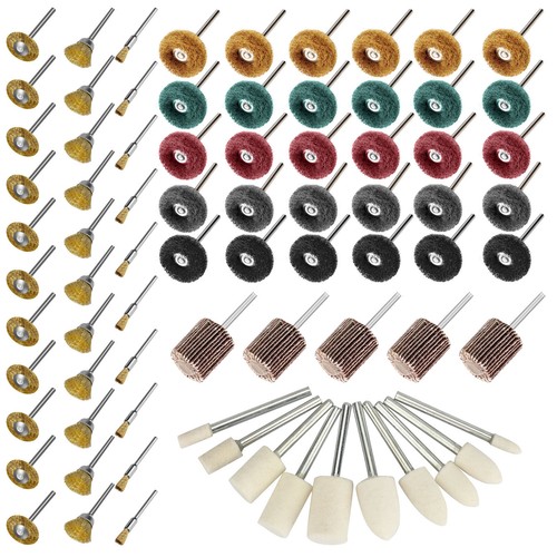 75PCS Abrasive Buffing Wheels Wire Brush Polishing Kit for Dremel ...