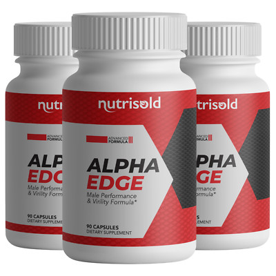 Alpha Edge Male Performance & Virility Formula 3 Bottles 270 Capsules ...