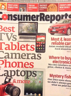 Consumer Reports Magazine Best TVs & Tablets December 2011 040418nonrh ...