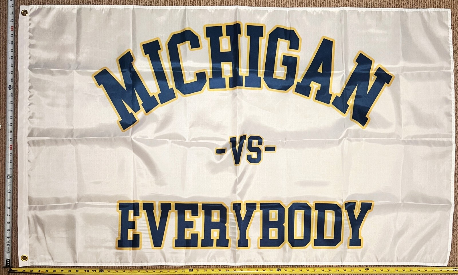 Football Flag FREE SHIPPING Michigan Vs. Everybody W Wolverines Beer ...