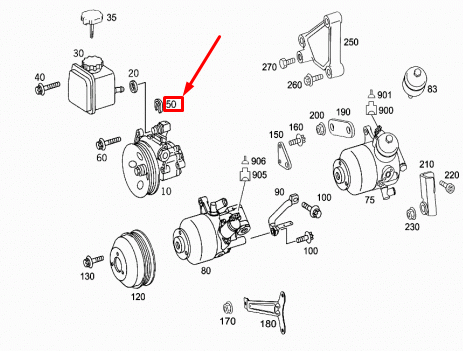 MB Ml W164 Power Steering Reservoir Retaining Clip A0009941903 Genuine ...