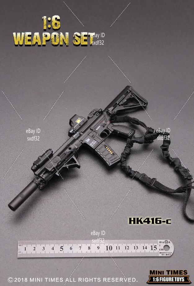 1/6 Mini times toys HK416C Male Gun Rifle Weapon Model Fit 1/6 Mini times toys HK416C Male Gun Rifle Weapon Model Fit