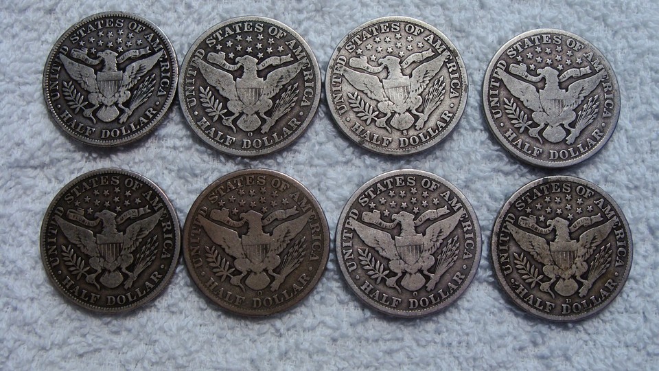 Lot of (8) Diff Barber Halves G-VG | eBay