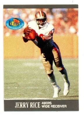 1991 Fleer Ultra, Performances #9 of 10, Jerry Rice, 49ers Football ...
