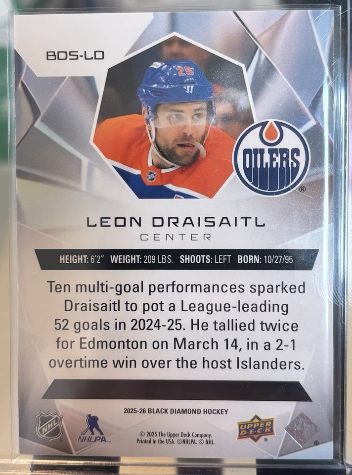 24-25 Upper Deck Black Diamond Leon Draisaitl Base /249 | eBay